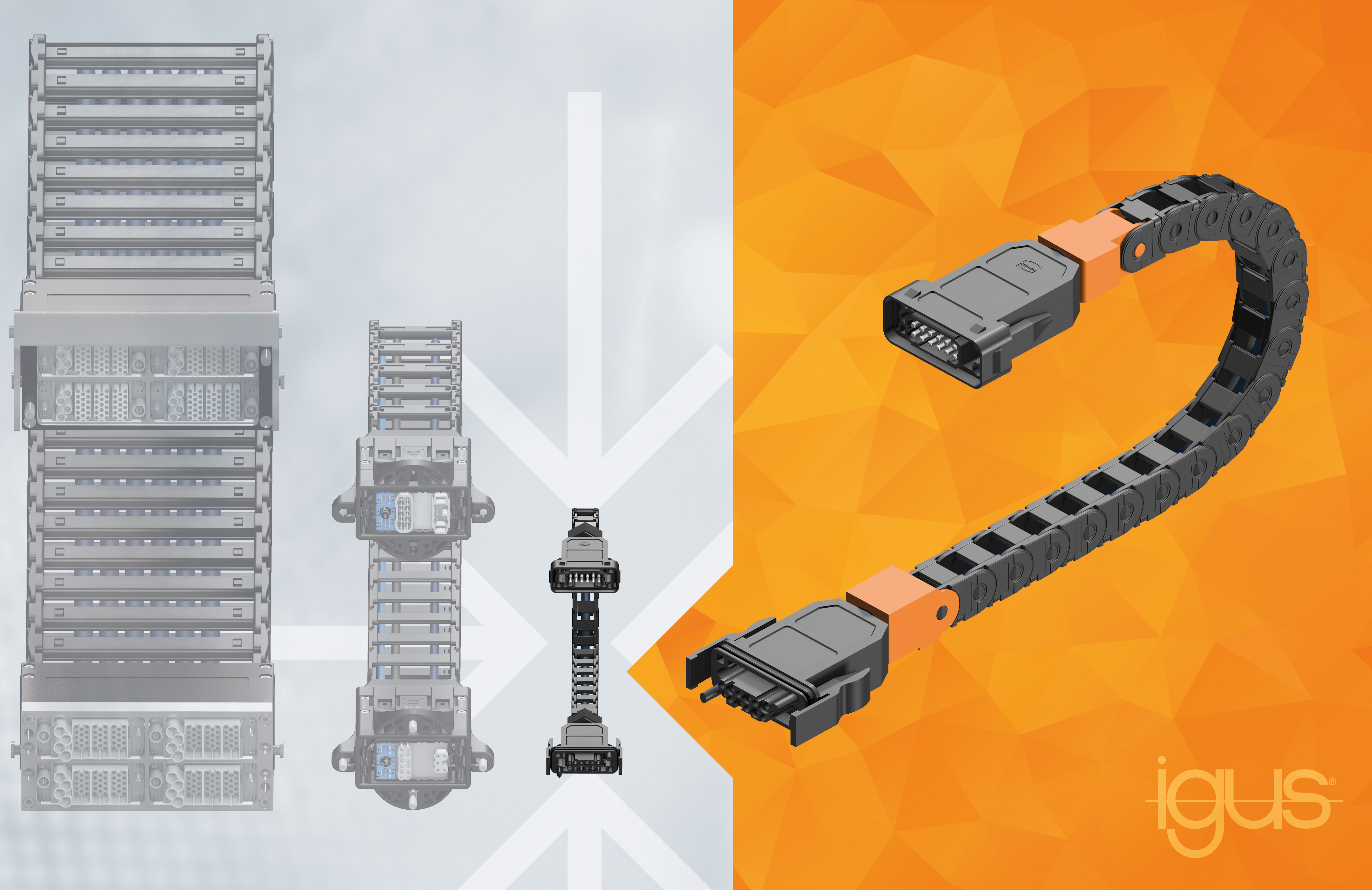 Connected in seconds: small plug-in igus energy chain from Treotham saves 80% assembly time